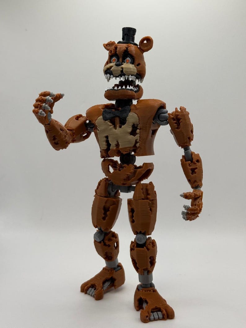 3D Printed Nightmare Freddy's T-13 Articulated Horror Animatronic ...