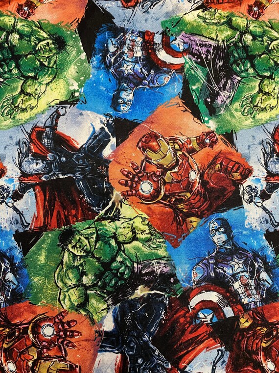 Marvel Avenger Character Licensed Marvel Fabric 1/4 to - Etsy