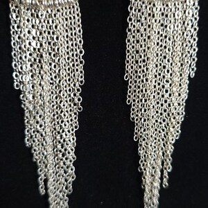 Silver Hoops With Silver Chain - Etsy