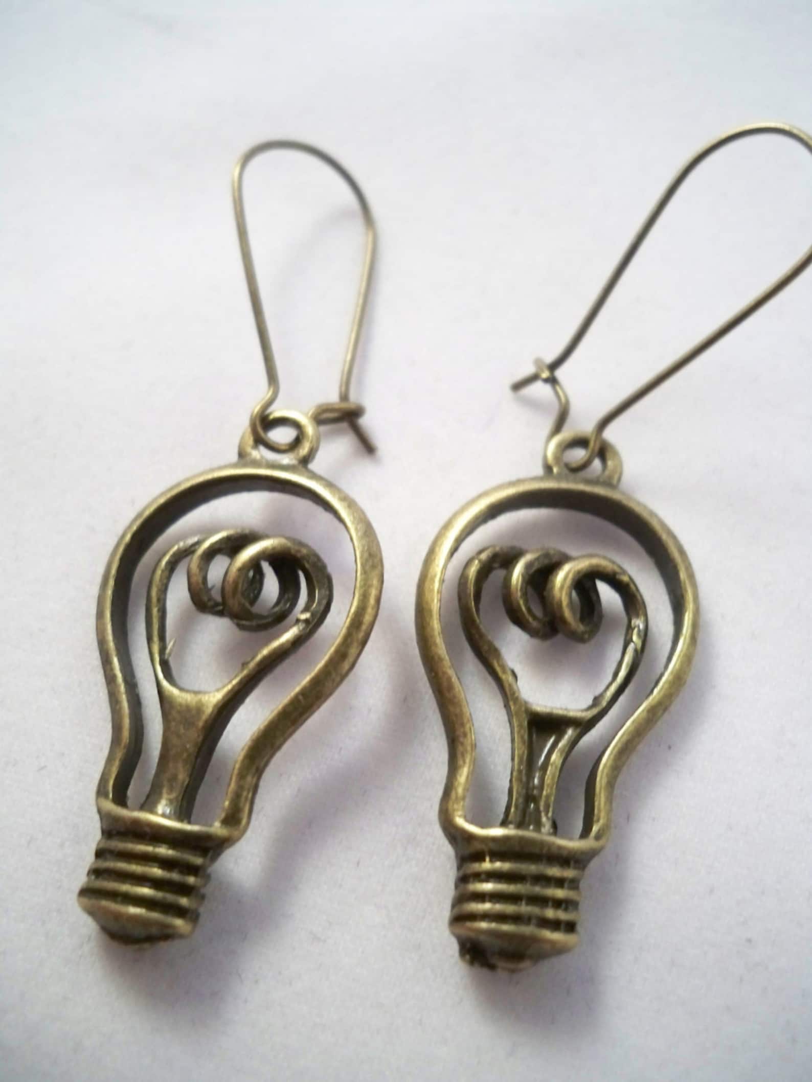 Handmade Light Bulb Earrings Handmade Nikola Tesla Inspired - Etsy
