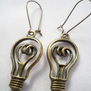 Handmade Light Bulb Earrings, Handmade Nikola Tesla Inspired Earrings ...