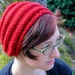 Red Purl Banded Hat - Etsy