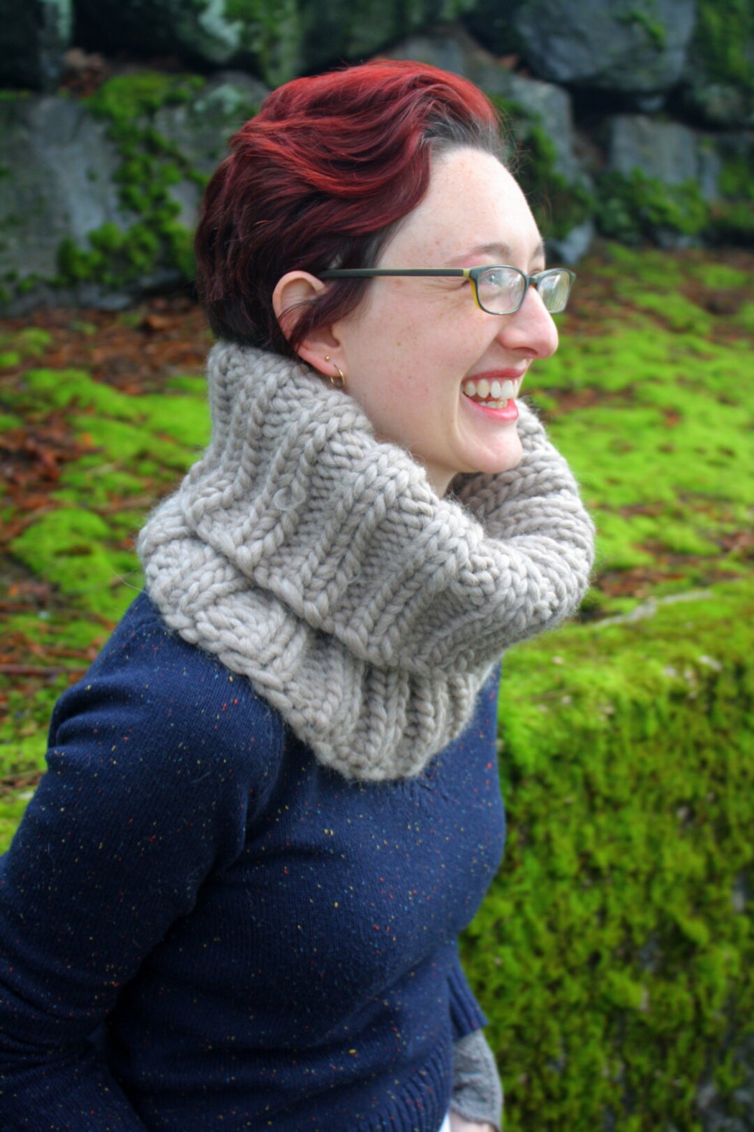 Super Chunky Ribbed Cowl in Tan - Etsy