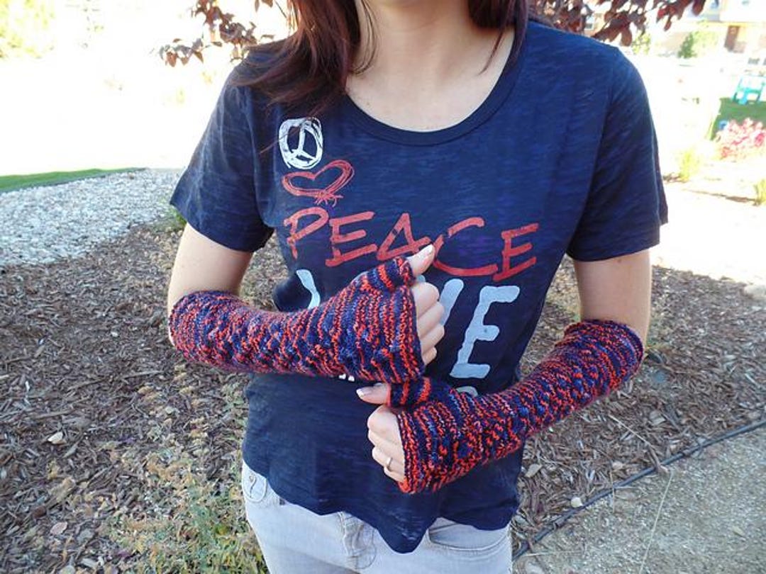 Fancy That: Arm Length Lace & Cable Fingerless Mitts Knitting Pattern ...