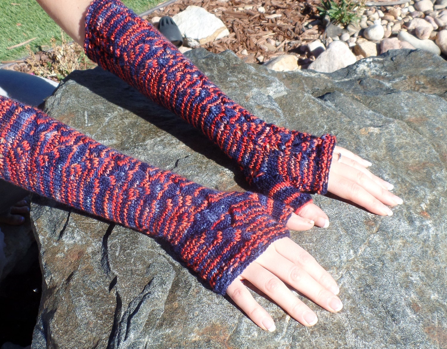 Knit Fingerless Glove Knitting PATTERN, Gauntlets, Arm Length, Cable ...