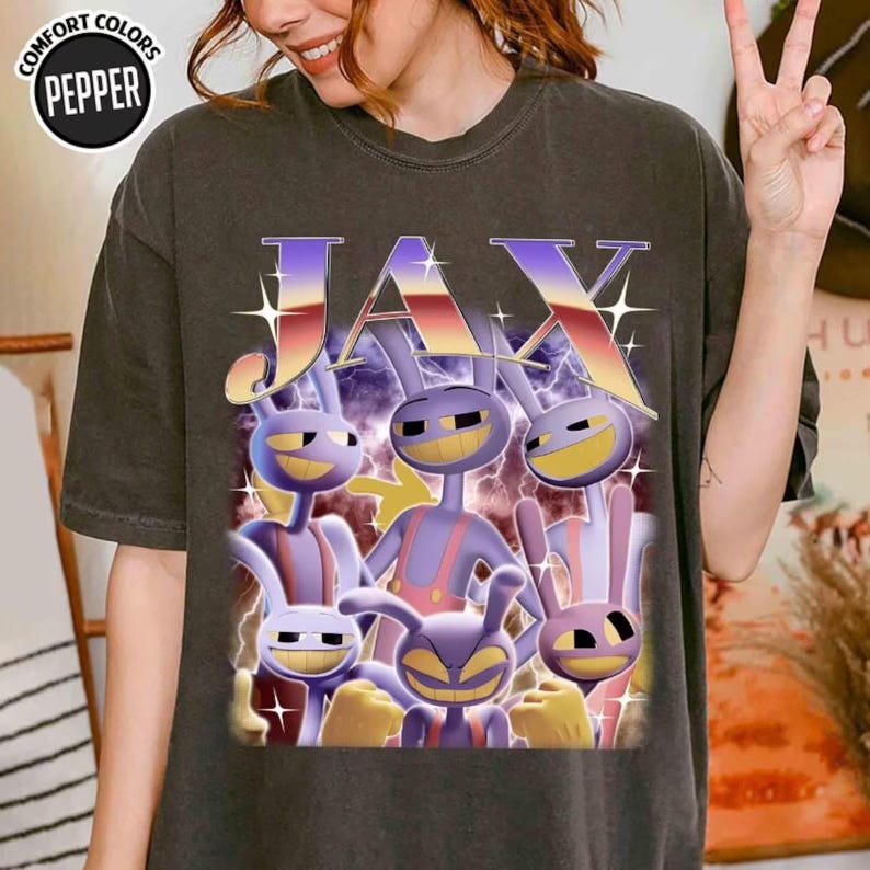 The Digital Circus Jax Shirt, Cartoon Anime Style Tee - Etsy