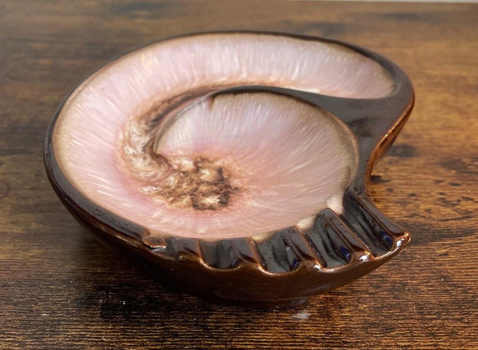 Gorgeous Vintage 70s Ceramic Ashtray Shell Design/raised, Rose/pink ...