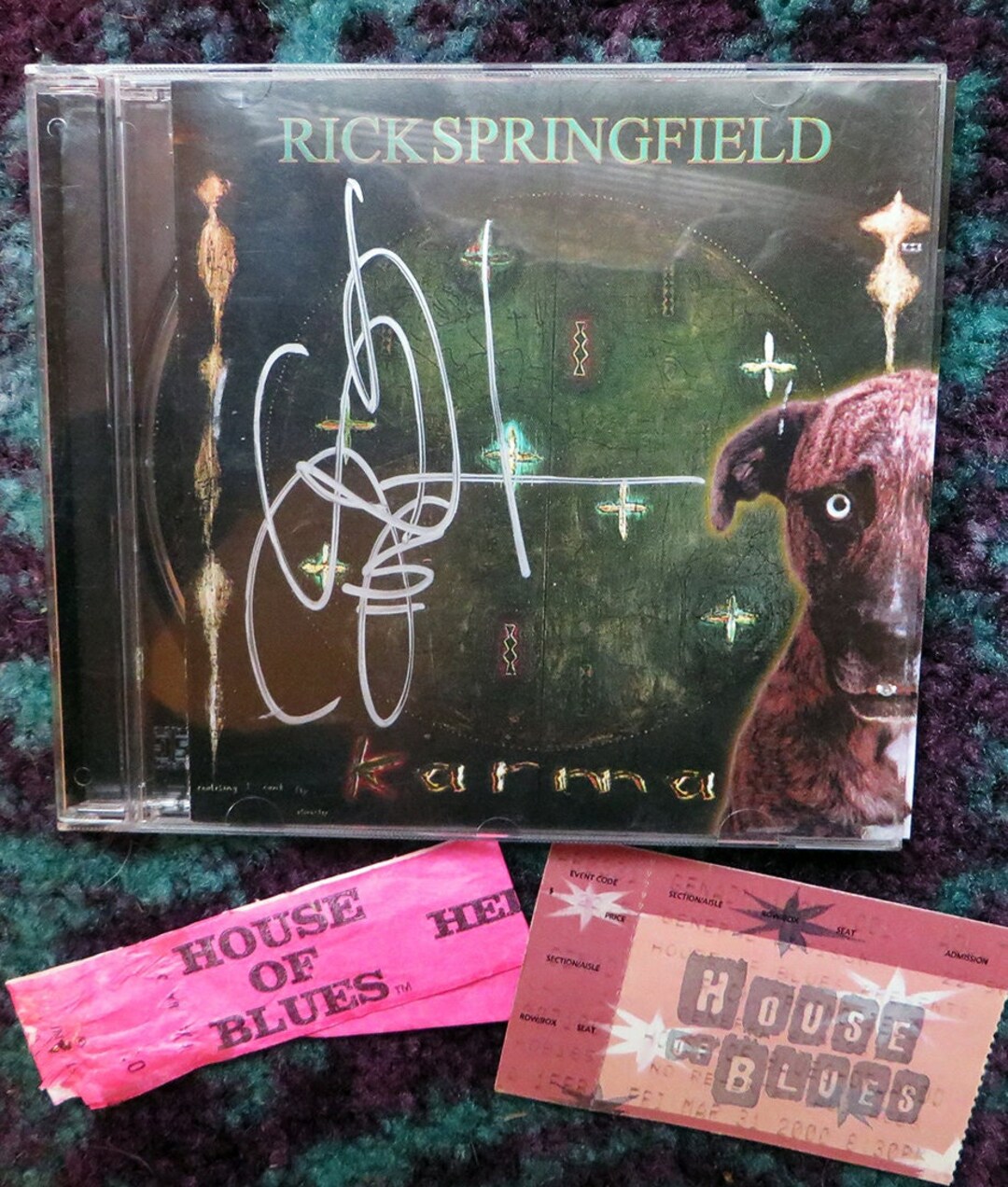 Original Autograph Rick Springfield / Jack White drummer KARMA CD 1999 ...