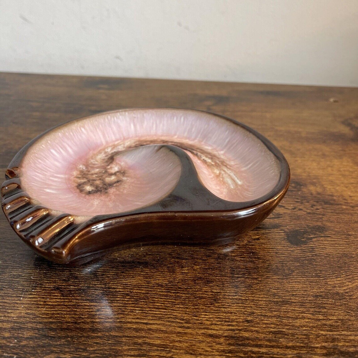 Gorgeous Vintage 70s Ceramic Ashtray Shell Design/raised, Rose/pink ...