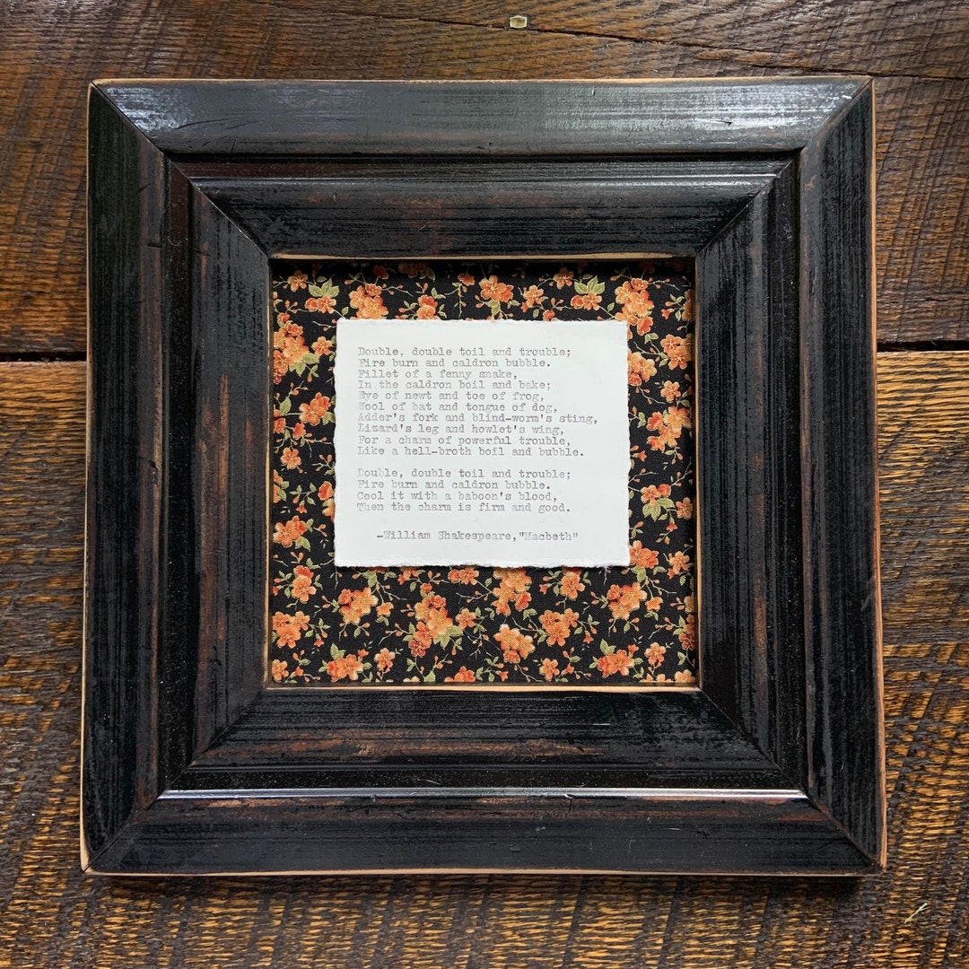 William Shakespeare Hand-typed Quote Mounted and Framed - Etsy