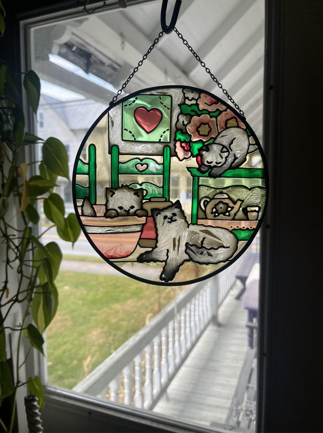 Vintage Joan Baker Designs Stained Glass Style Suncatcher Cats - Etsy