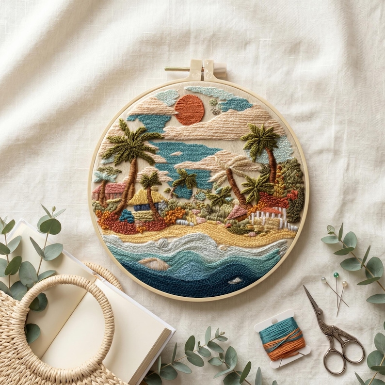 Landscape Series 4 Embroidery Kit for Beginners-scenery, DIY Starter ...