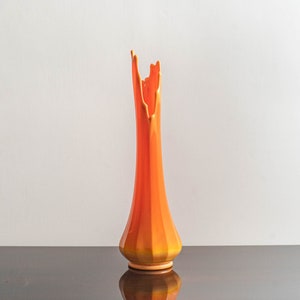 1970s Retro Original Vintage LE Smith Orange Bittersweet Slag Glass Mid ...