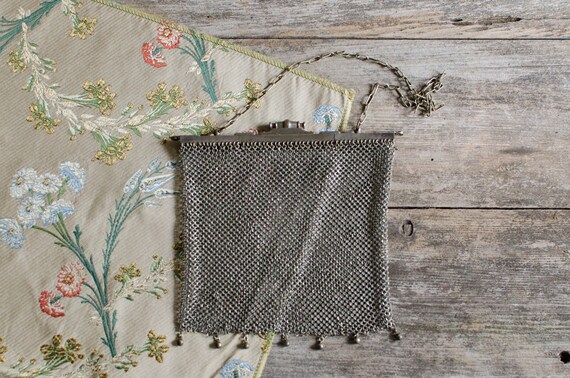 Vintage Silver Micro Mesh Metal Compact Purse W/ Chain - Etsy
