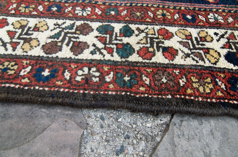Antique Kurdish Rug 3’7” X 9’4.5” Tree of Life Design Flowers Vines ...