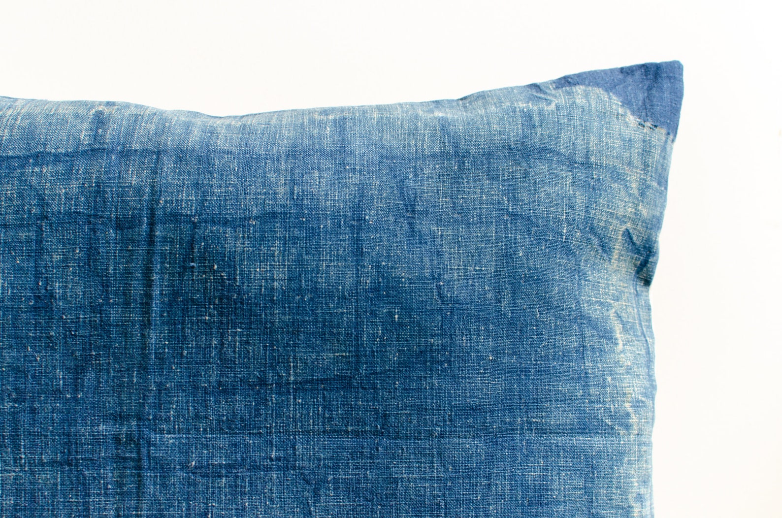 Antique Indigo Hand Woven Rectangle Cotton Wool Pillowcase - Etsy