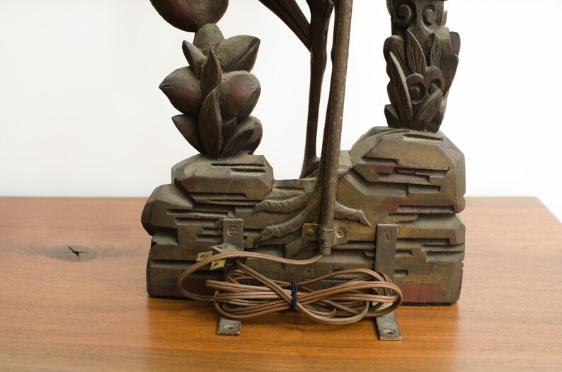 Antique Chinese Figural Hand Carved Wooden Crane Sculpture | Etsy