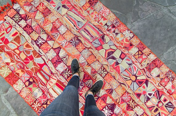 Vintage 410 x 711 Iraqi Rug Arabi Kilim Abstract | Etsy