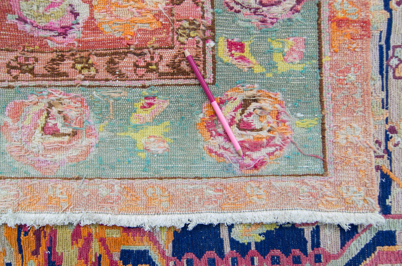 Vintage 47 X 72 Soumak Rug Caucasian Soumak Peach Mint | Etsy