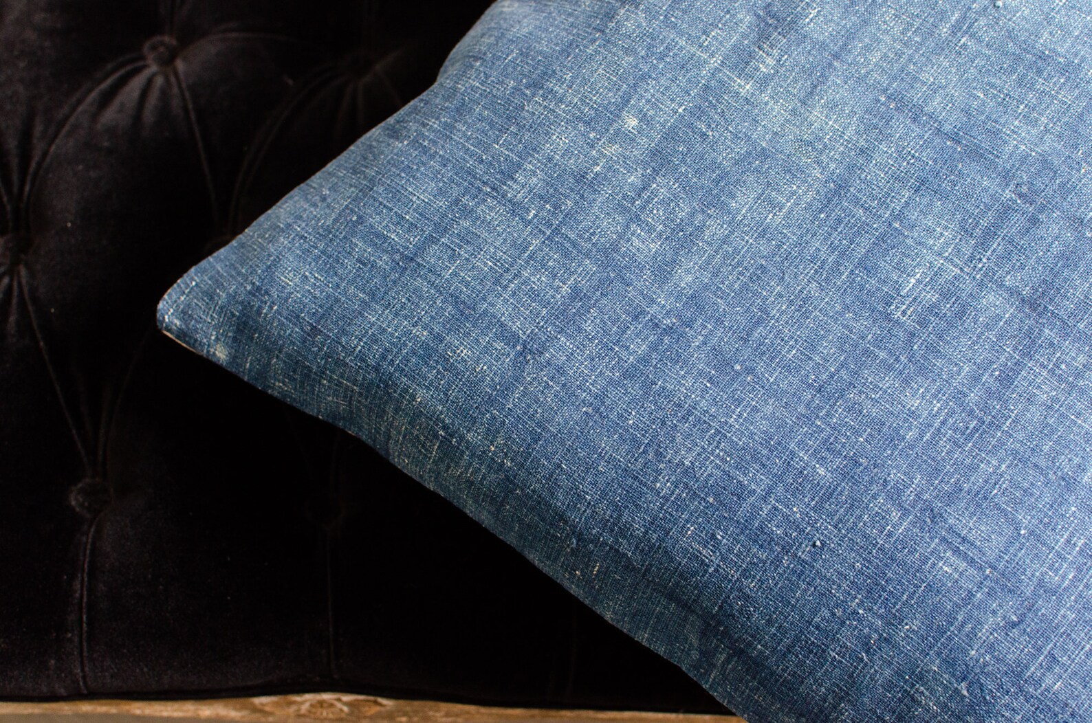 Antique Indigo Hand Woven Rectangle Cotton Wool Pillowcase - Etsy