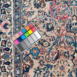Antique 8’4” X 12’ Distressed Rug Blue Pink Floral Wool Hand-knotted ...