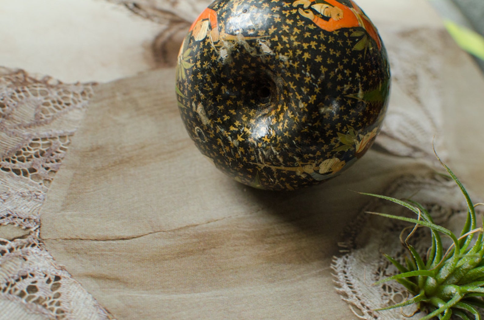 Vintage Indian Hand Painted Wood Lacquer Figural Ball Game | Etsy