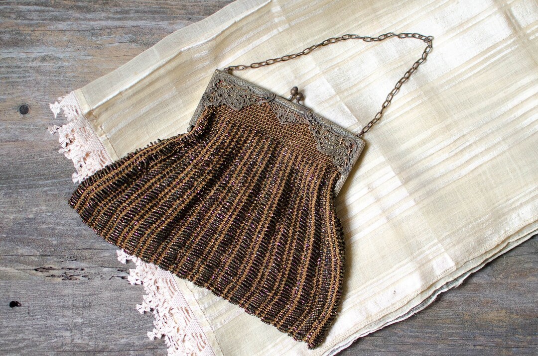 Antique Art Deco Flapper Glass Hand Beaded Clutch Purse - 1920s - Etsy