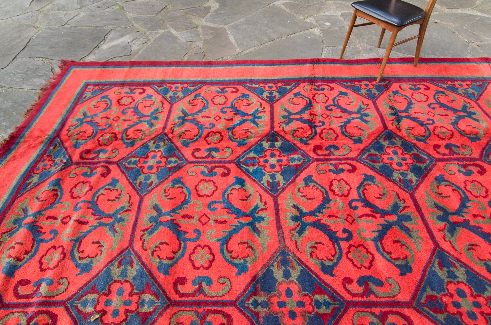 Antique 10 X 14 European Irish Rug Red Geometric Floral Hand - Etsy Ireland