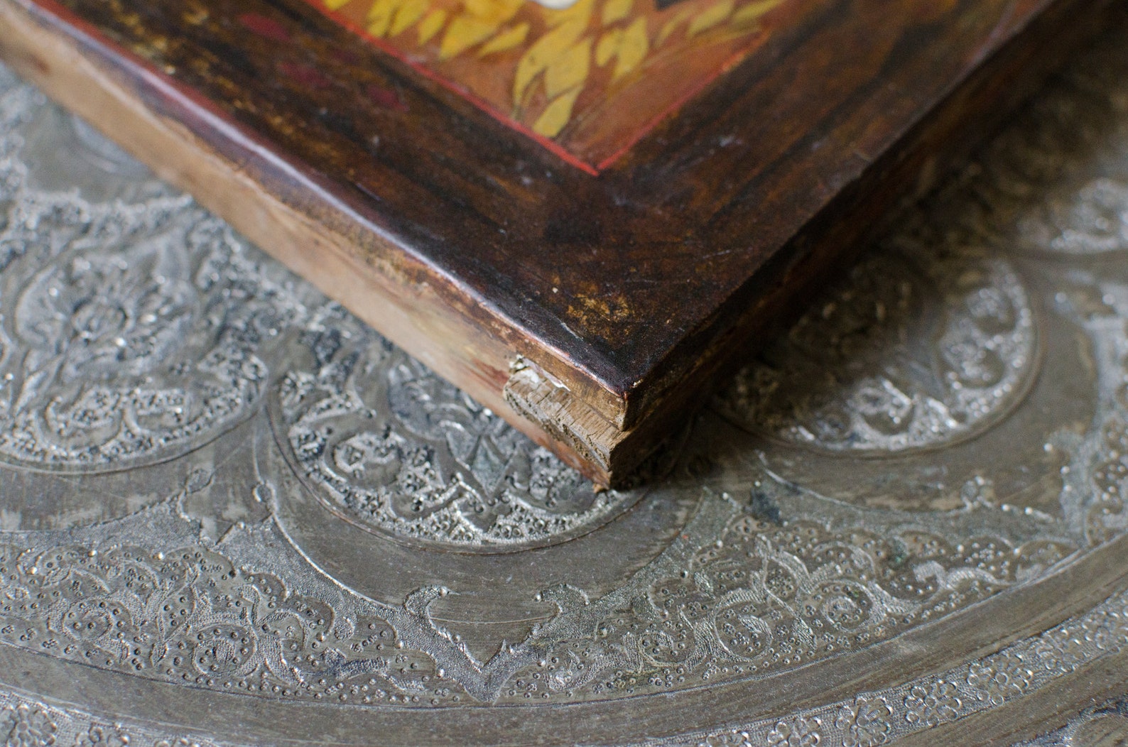 Antique Egg Tempera Hand Painted Wood Panel Silver Leaf the - Etsy