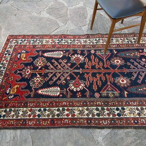 Antique Kurdish Rug 3’7” X 9’4.5” Tree of Life Design Flowers Vines ...