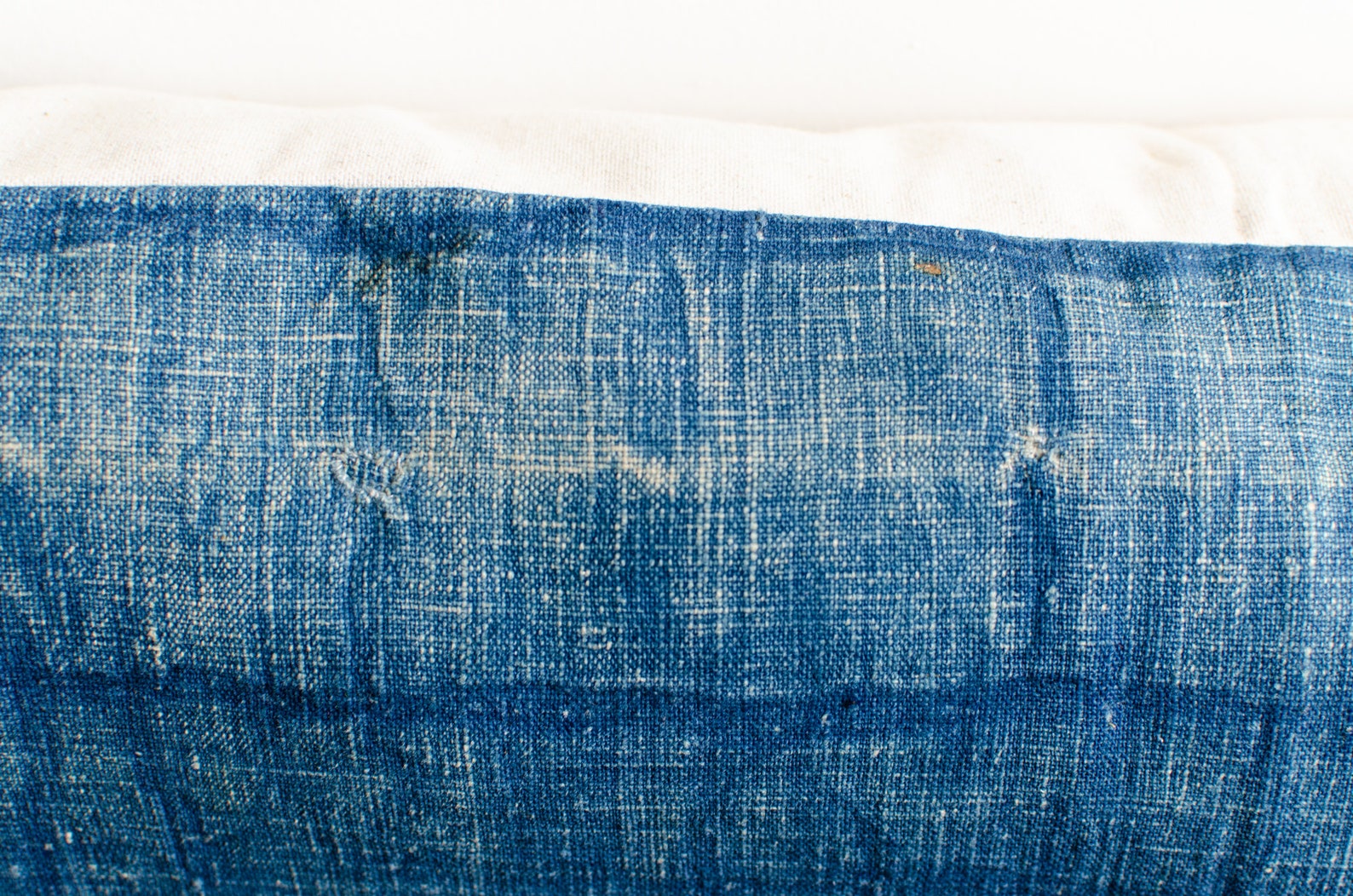 Antique Indigo Hand Woven Rectangle Cotton Wool Pillowcase | Etsy