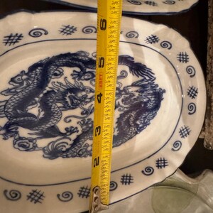 Vintage Blue and White Dragon Porcelain Serving Dishes – Set of 2 ...