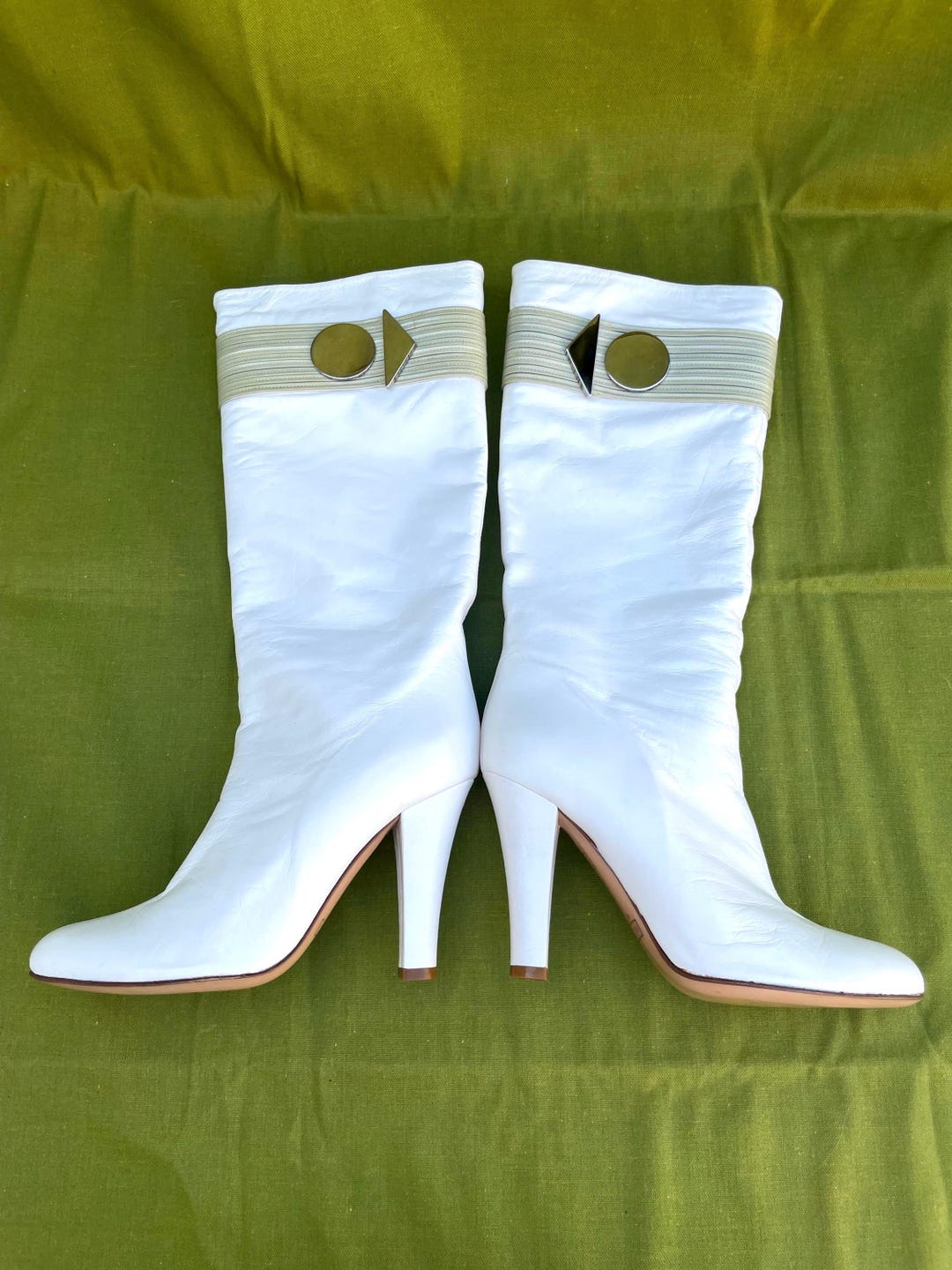 Y2K Marc Jacobs White Leather Gogo Boots: Italian Biker Boots (EU 36.5 ...