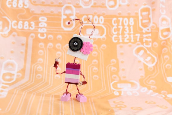 Casey. Robot Sculpture Made From Found Objects. Lesbian Pride. | Etsy