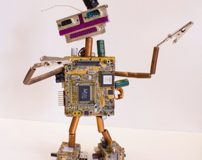 Robot Found Object Sculpture Made From Computer Parts "alcott" - Etsy