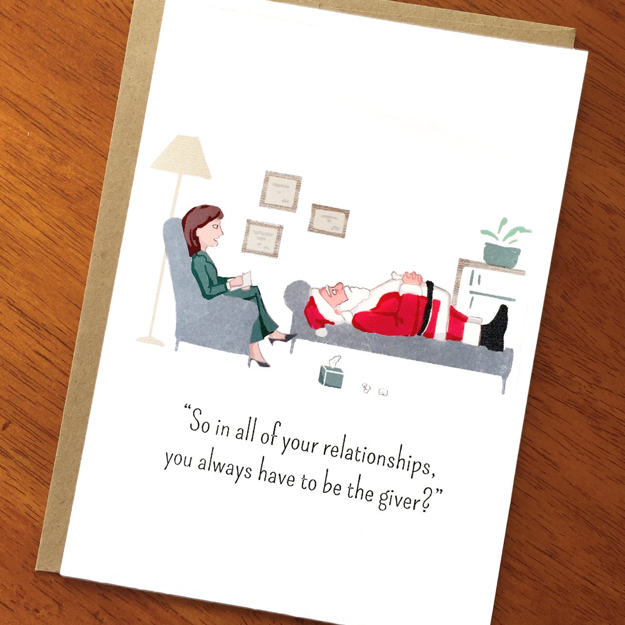 Holiday Humor; Santa in Therapy Christmas Card - Etsy
