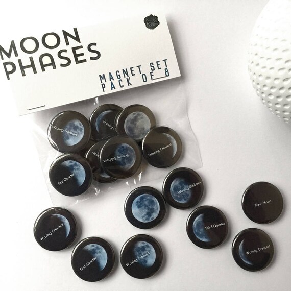 Phases of the Moon Magnets set of 8 Astronomy Gift Set - Etsy Hong Kong