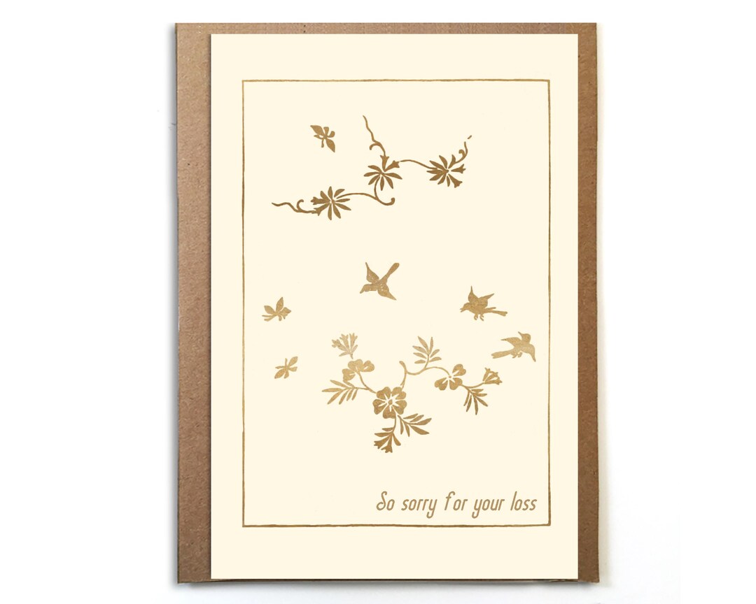 Elegant Sympathy Card so Sorry for Your Loss Not Foil Original and ...