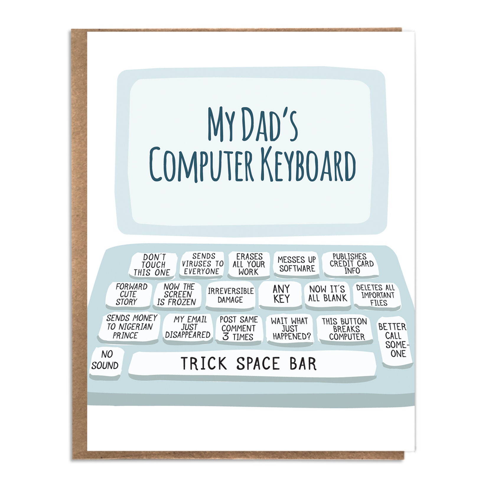 My Dad's Computer Keyboard Funny Birthday or Father's - Etsy