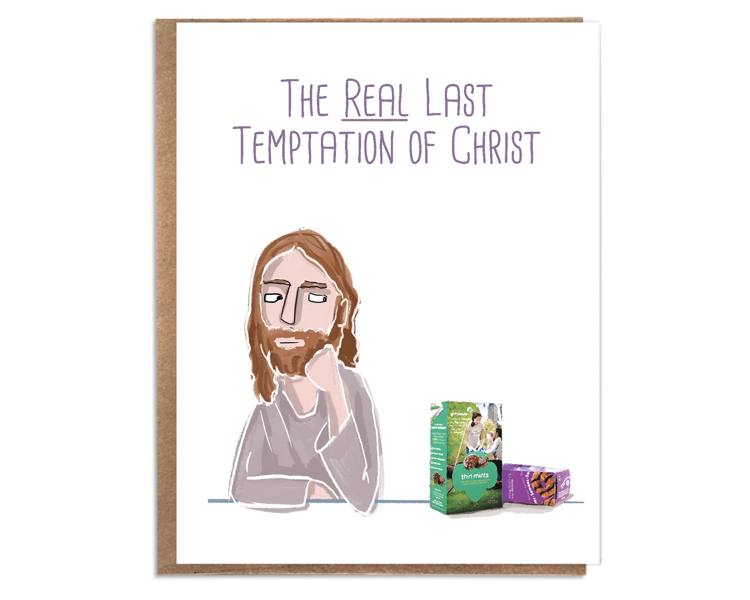 The Real Last Temptation of Christ; Funny Comic Card; Girl Scout ...