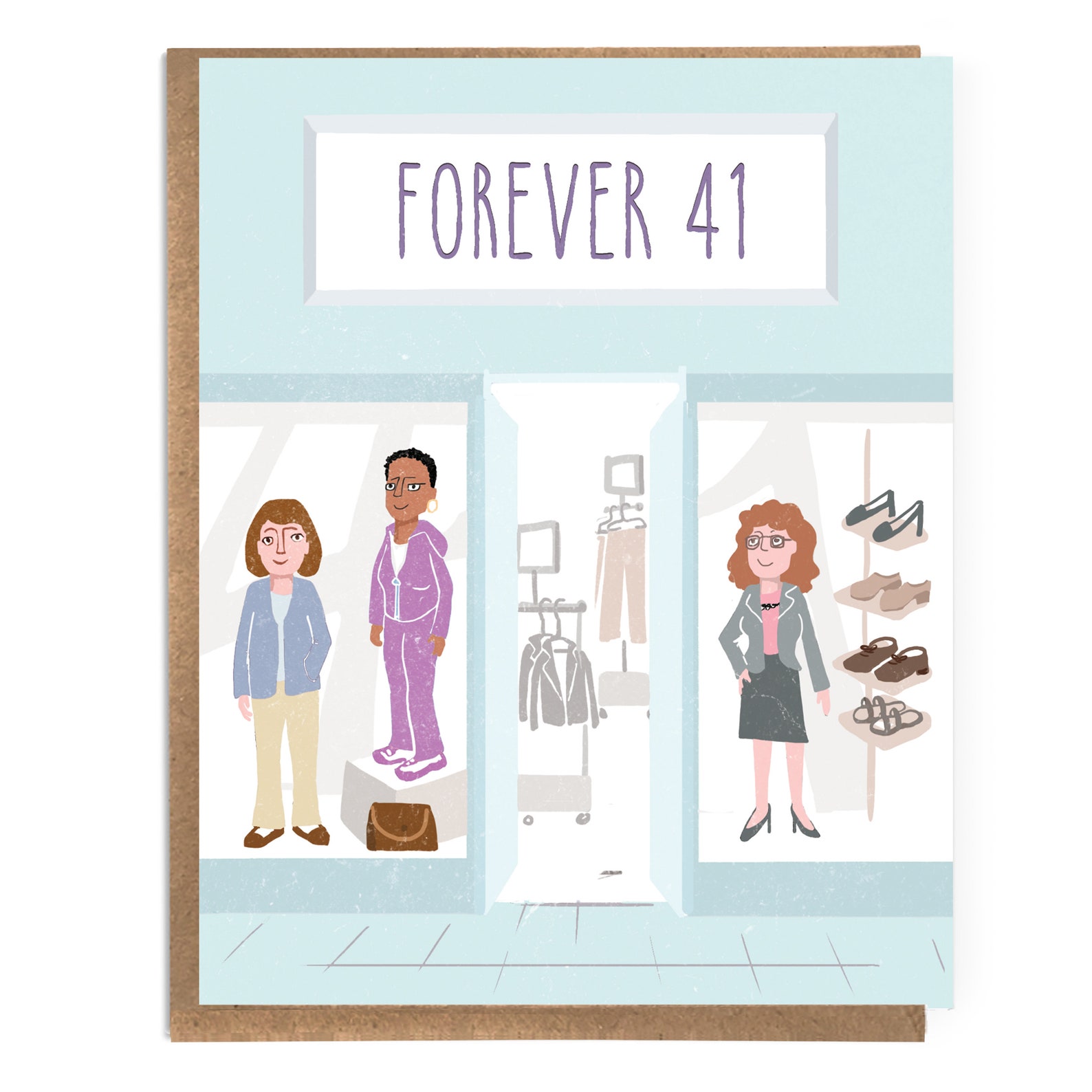 Forever 41 Funny Card for 40th Birthday 41st Birthday - Etsy