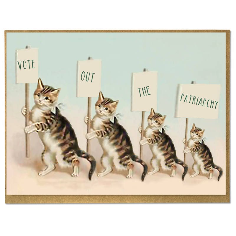 Vote Out the Patriarchy Cats Feminist Card Feminism Cat - Etsy