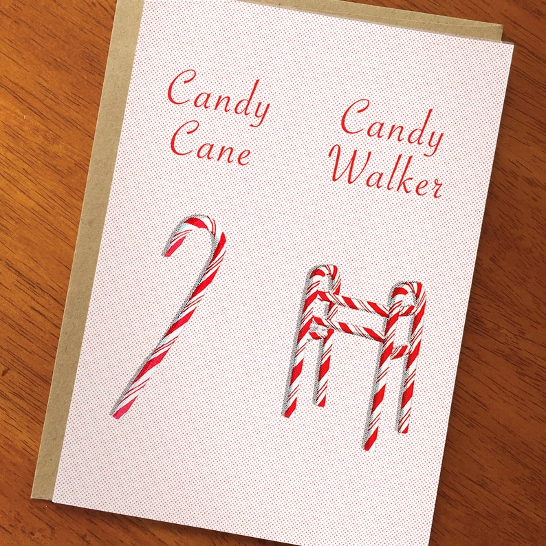 Funny Candy Cane Christmas Card: Unique Holiday Humor - Etsy