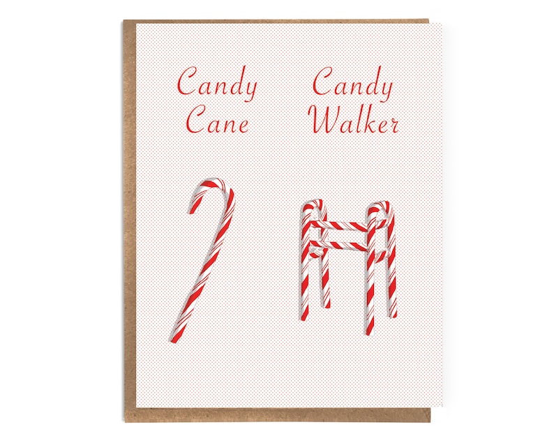Funny Candy Cane Christmas Card: Unique Holiday Humor - Etsy