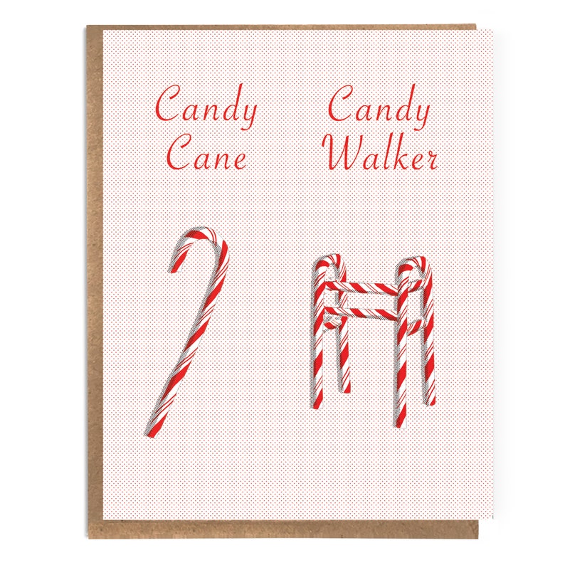 Funny Candy Cane Christmas Card: Unique Holiday Humor - Etsy
