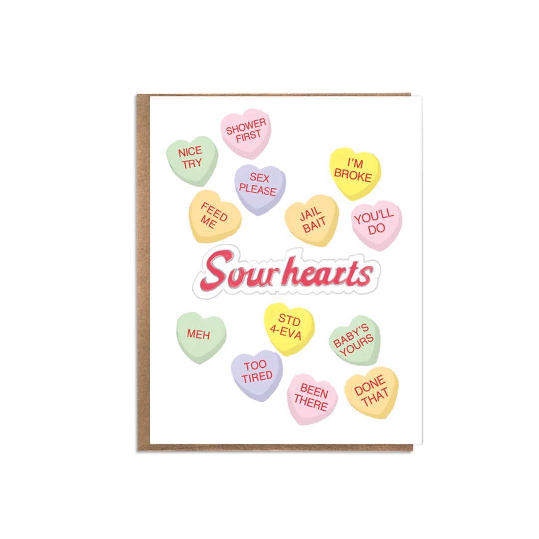 Sourhearts; Cynical Valentine's Card; Sarcastic Valentines; Sweethearts ...