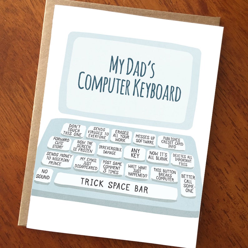My Dad's Computer Keyboard Funny Birthday or Father's - Etsy