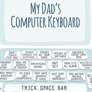 Funny Dad's Computer Keyboard Card - Technology Humor Father's Day - Etsy