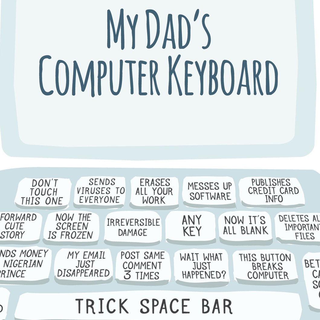 My Dad's Computer Keyboard Funny Birthday or Father's - Etsy
