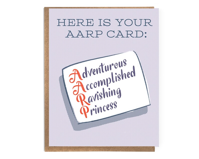 Funny 50th Birthday Card Your AARP Card Adventurous | Etsy